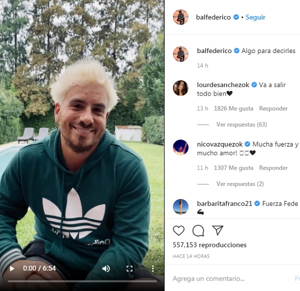 El momento más difícil de Fede Bal: Actor argentino reveló que tiene ...