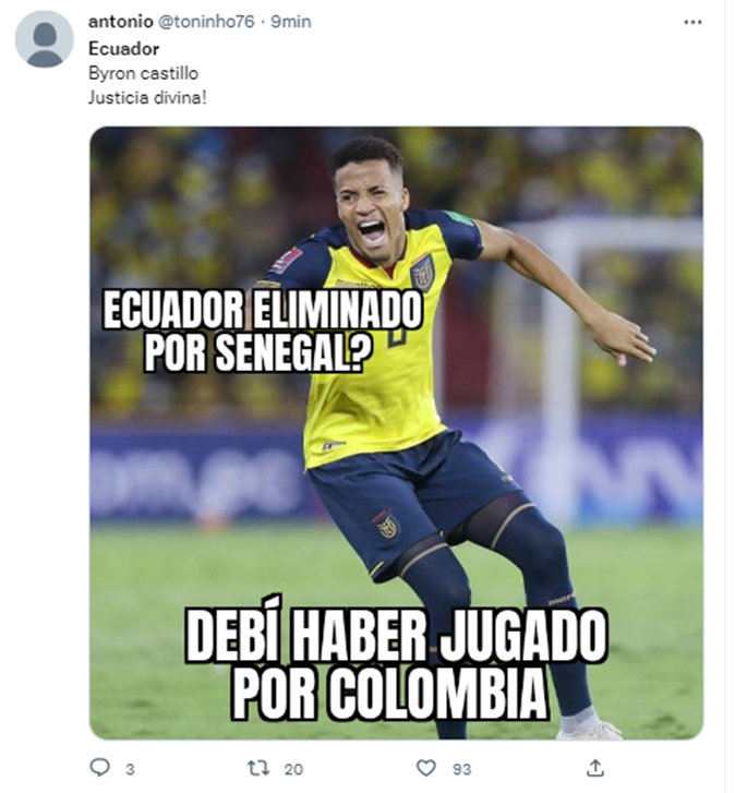 Ecuador eliminado del Mundial: Los memes con los que festinan los ...