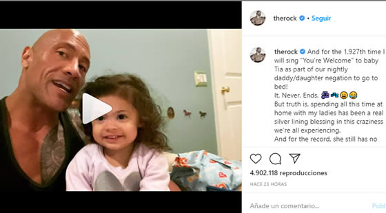 La Roca sorprende a sus seguidores con tierna canción de cuna para su ...