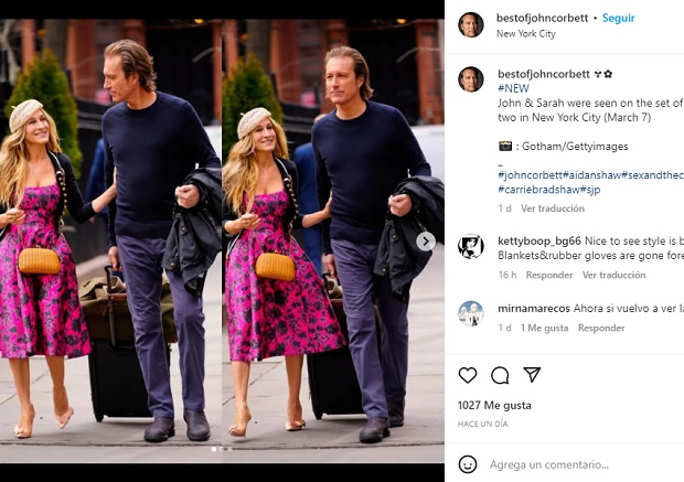 Sarah Jessica Parker opta por look “perfecto” mientras graba en las ...