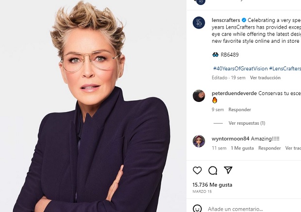 Sharon Stone se convierte en rostro de marca de lentes y luce su mejor ...