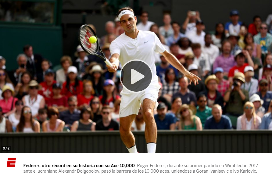 Roger Federer logra su ace número 10 mil en Wimbledon y entra una vez ...