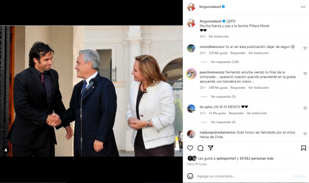 La foto con la que Fernando González homenajeó a Sebastián Piñera: Así ...